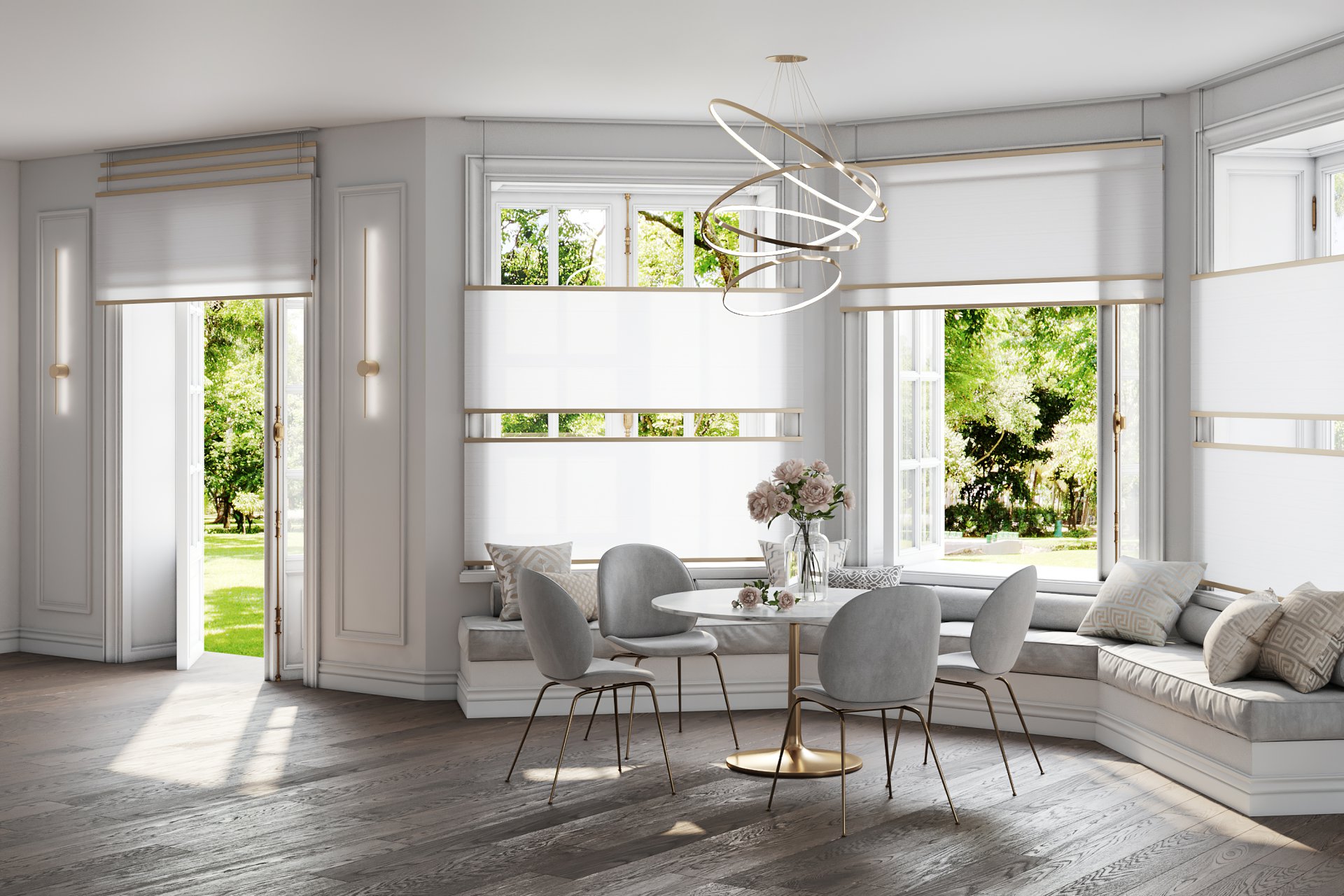 Flow Curtains for Dining Room Bay Windows by Wood&Washi